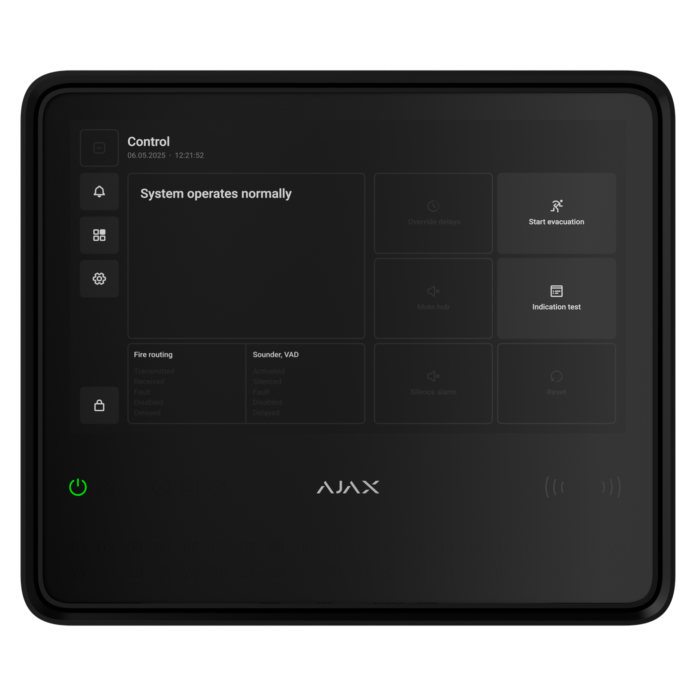 Ajax EN54 Wireless Touchscreen Fire Hub - Black (AJA-125733) — adk-security