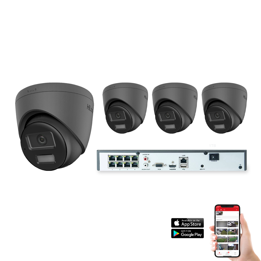 HiLook by Hikvision IP Hybrid ColorVu 4 Camera 8ch 4K 8MP 30M CCTV Kit ...