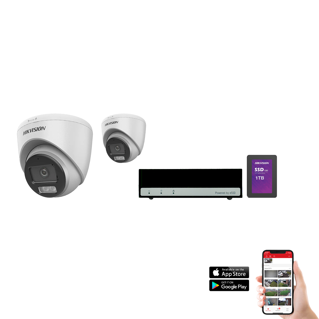 Hikvision Hybrid ColorVu 2 Camera 4ch AoC 3K 40M CCTV Kit (HIK-KIT-TVI ...