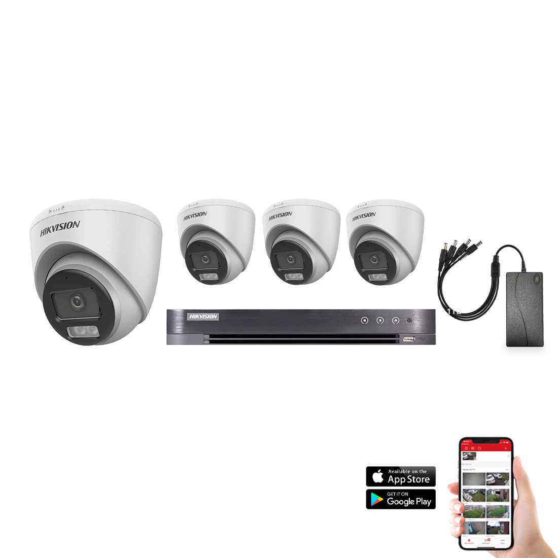Hikvision Hybrid ColorVu 4 Camera 4ch AoC 3K 40M CCTV Kit (HIK-KIT-TVI ...
