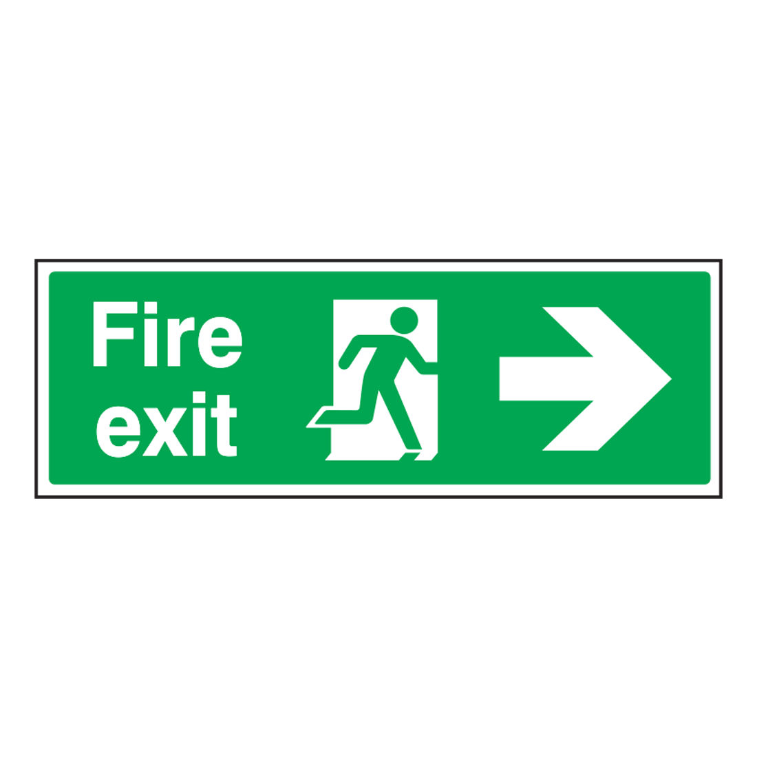 TG Sign - Fire Exit Right - 300 x 100mm (TG-CS32004G) — adk-security