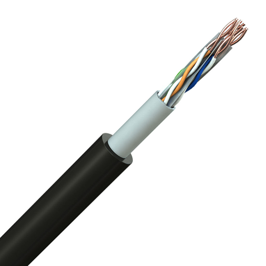 CAT6 External Copper Cable 100m - Black (CAB-CAT6E-100M-B) — adk-security